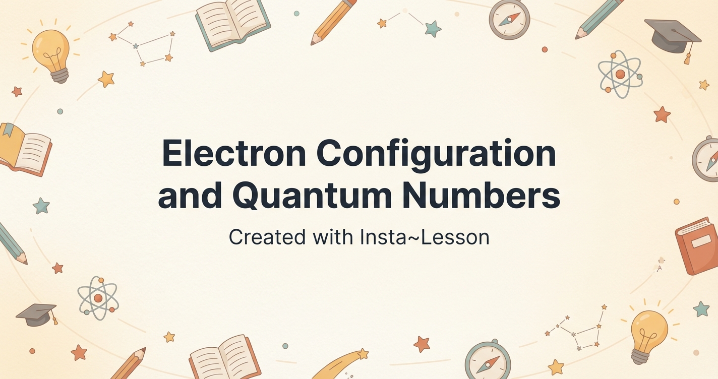 Electron Configuration And Quantum Numbers Lesson Plan for Grade 11th ...