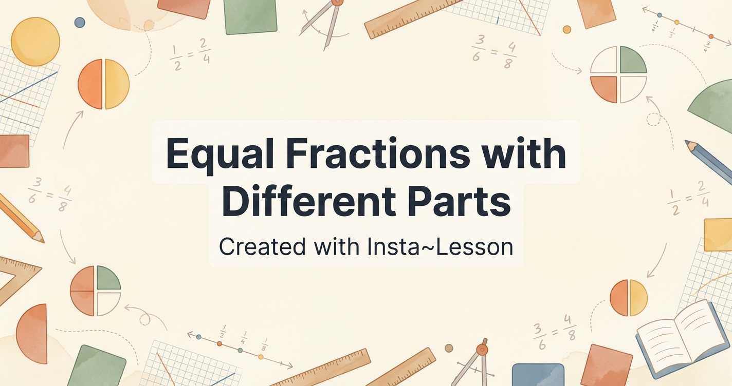 Equal Fractions With Different Parts Lesson Plan for Grade 4 | Free ...