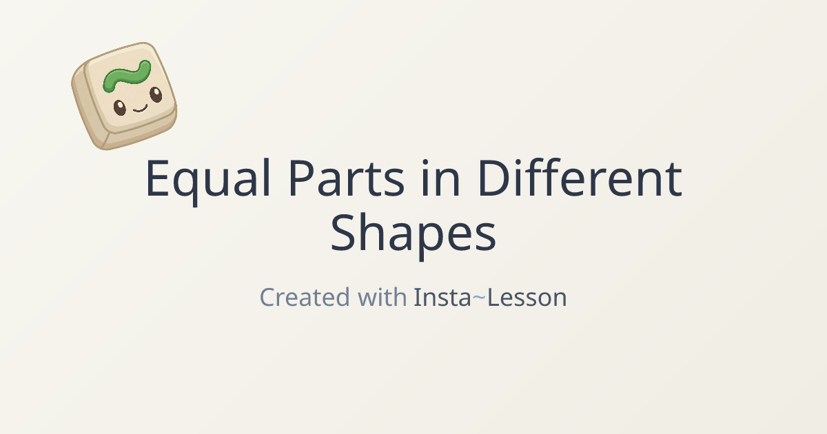 Equal Parts In Different Shapes Lesson Plan for Grade 2 | Free Math Lesson