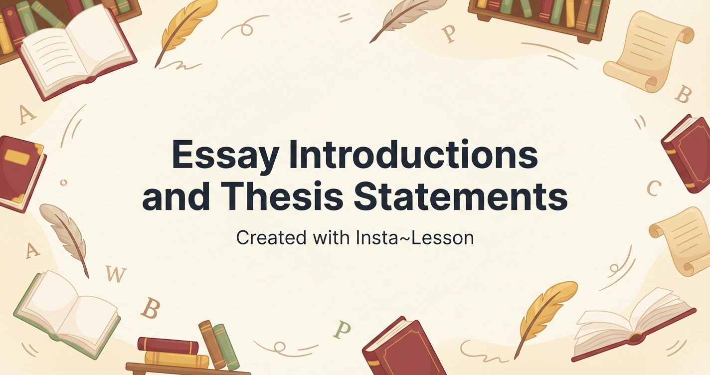 Essay Introductions And Thesis Statements Lesson Plan for Grade 10th ...