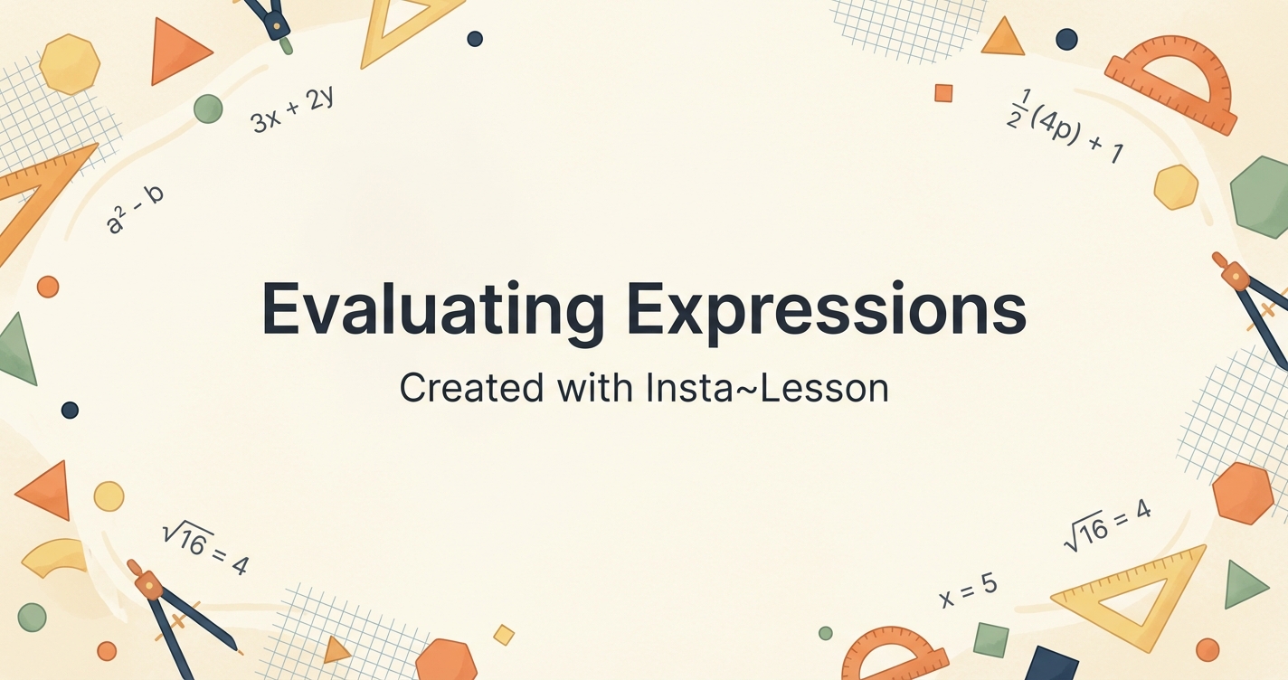 Evaluating Expressions Lesson Plan for Grade 7th Grade | Free Math Lesson