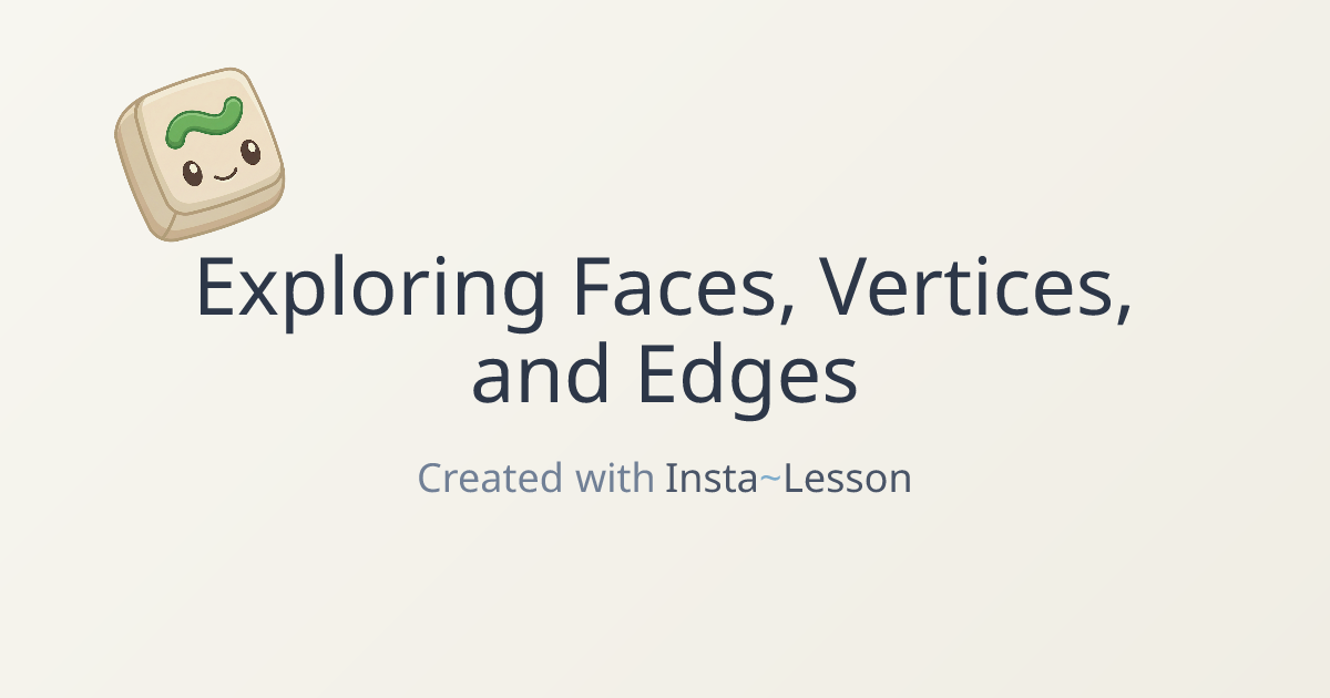 Exploring Faces, Vertices, And Edges Lesson Plan for Grade 2nd Grade ...