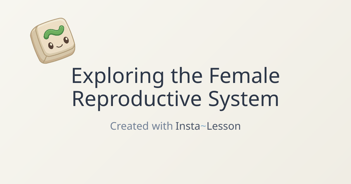 Exploring The Female Reproductive System Lesson Plan for Grade 12th ...