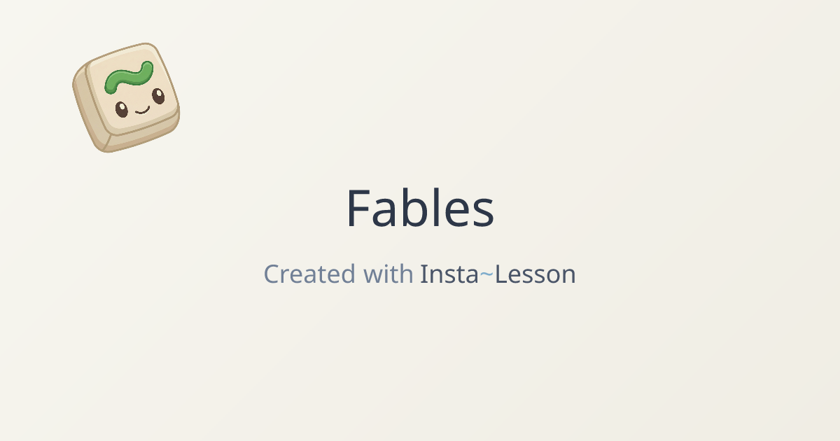 Fables Lesson Plan for Grade 1 | Free ELA Lesson