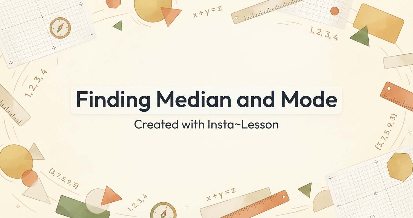 Finding Median And Mode Lesson Plan for Grade 6th Grade | Free Math Lesson