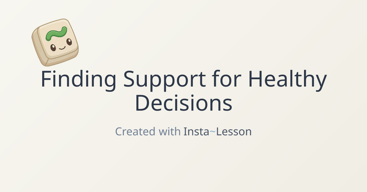Finding Support For Healthy Decisions Lesson Plan for Grade 6 | Free ...