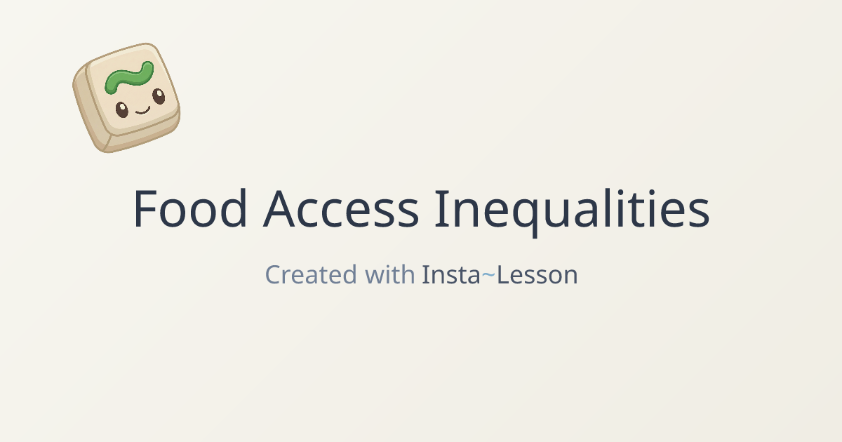 Food Access Inequalities Lesson Plan for Grade 6 | Free Social Studies ...