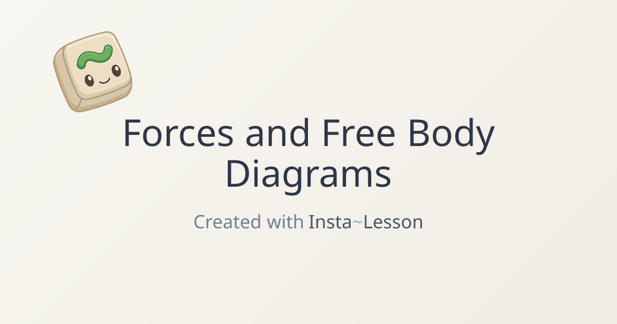 Forces And Free Body Diagrams Lesson Plan for Grade 8 | Free Science Lesson