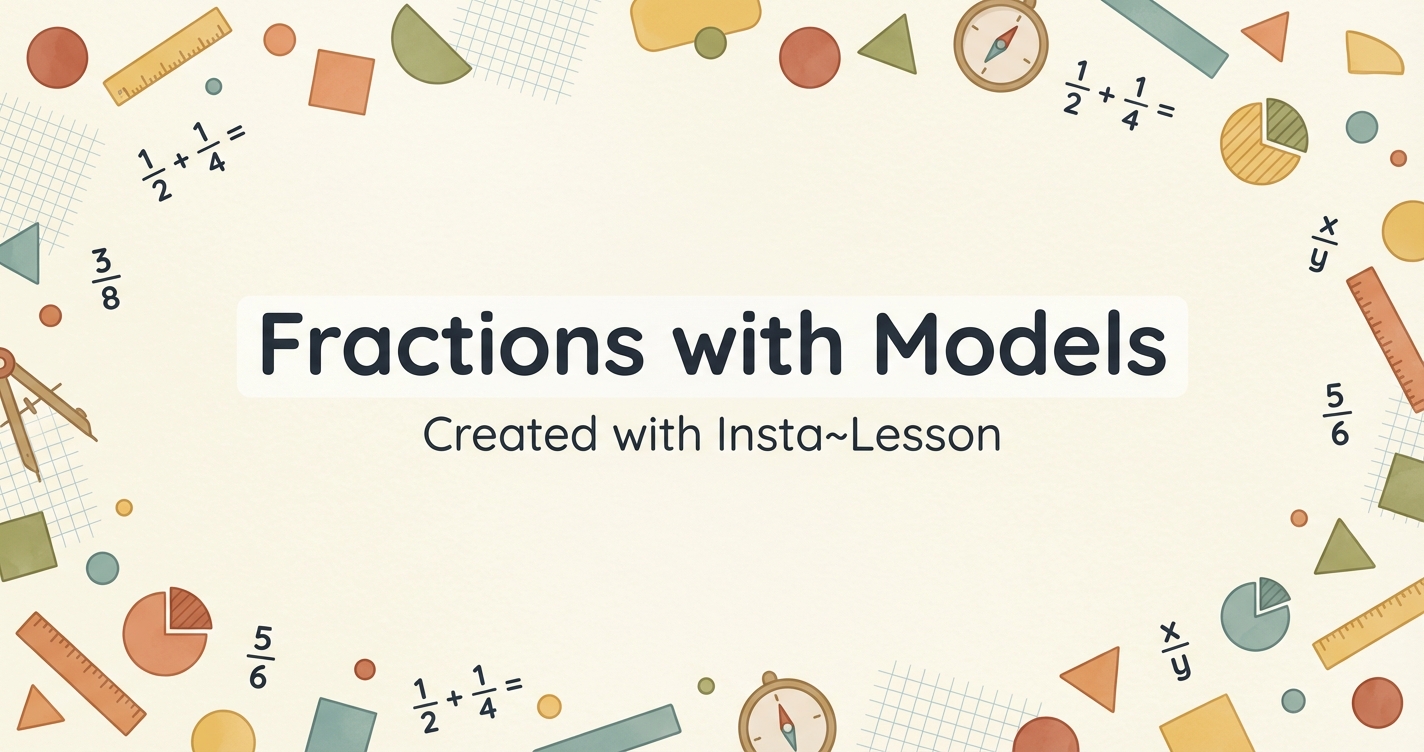 Fractions With Models Lesson Plan for Grade 5th Grade | Free Math Lesson