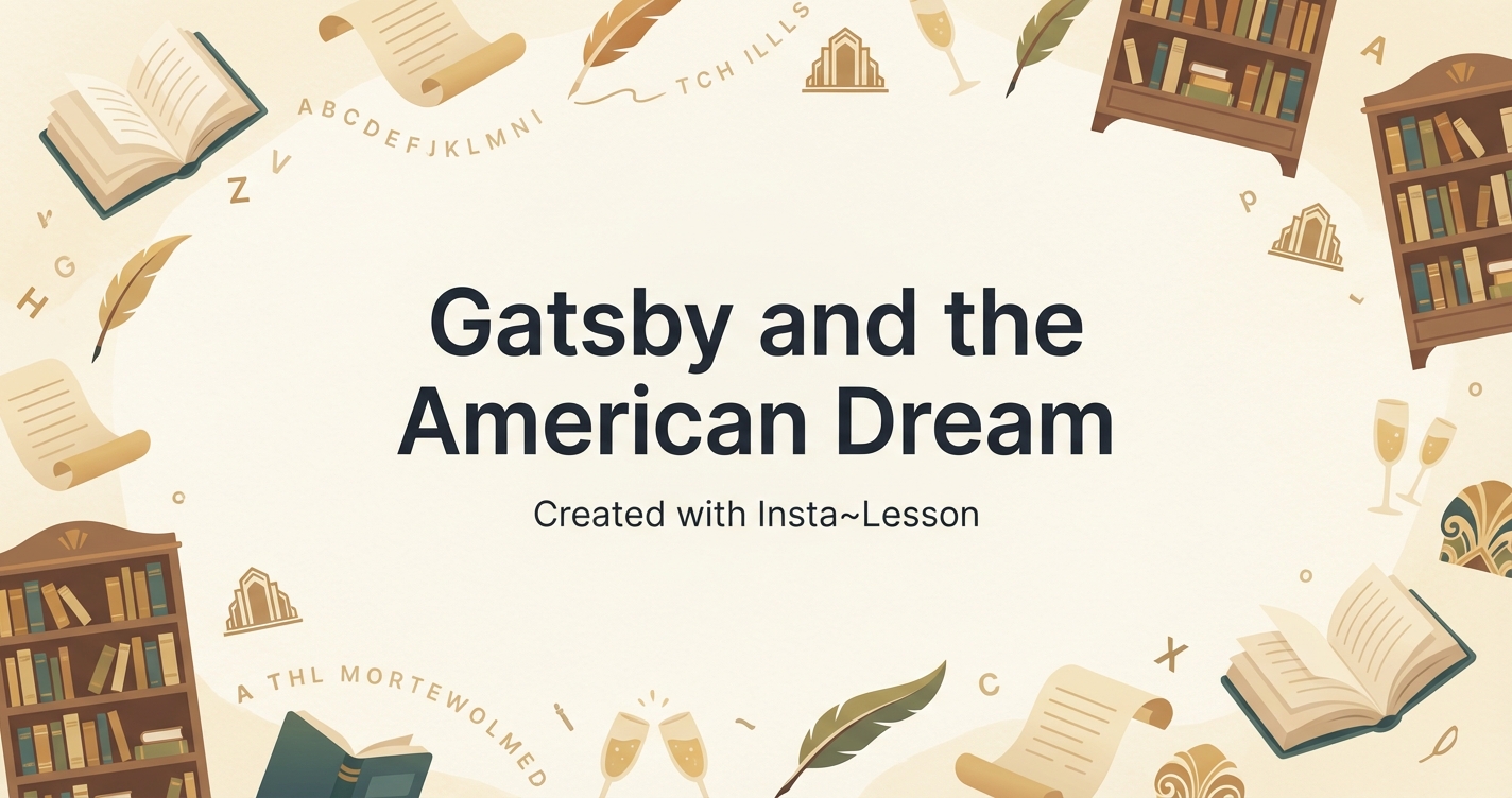 Gatsby And The American Dream Lesson Plan for Grade 11th Grade | Free ...