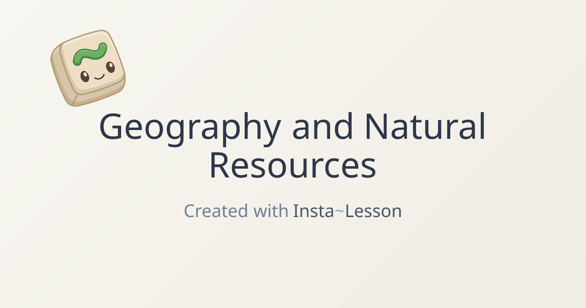 Geography And Natural Resources Lesson Plan for Grade 1 | Free Social ...