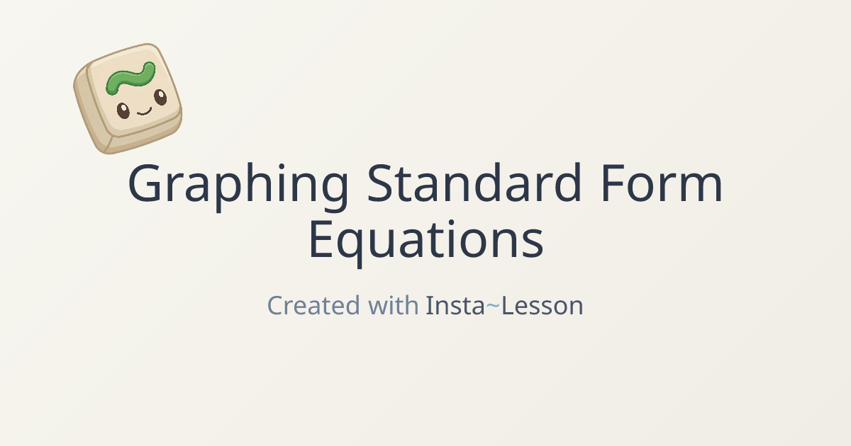 Graphing Standard Form Equations Lesson Plan for Grade 8 | Free Math Lesson