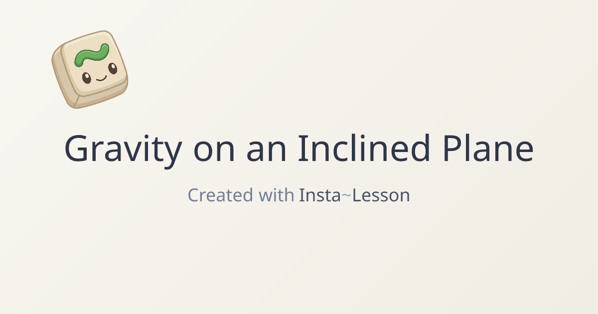 Gravity On An Inclined Plane Lesson Plan for Grade 6 | Free Science Lesson