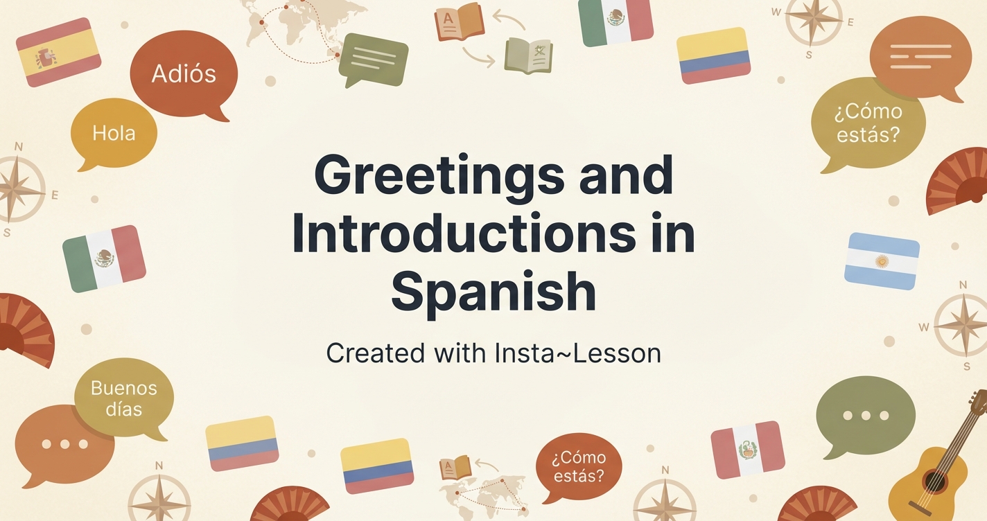 Greetings And Introductions In Spanish Lesson Plan for Grade 6th Grade ...