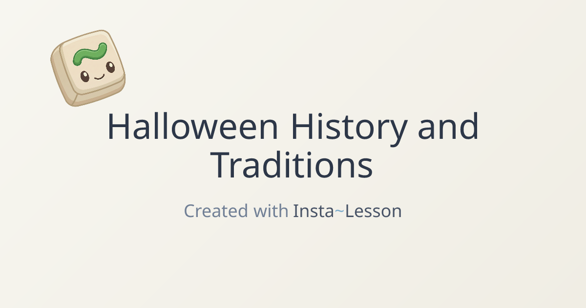 Halloween History And Traditions Lesson Plan for Grade 8th Grade | Free ...