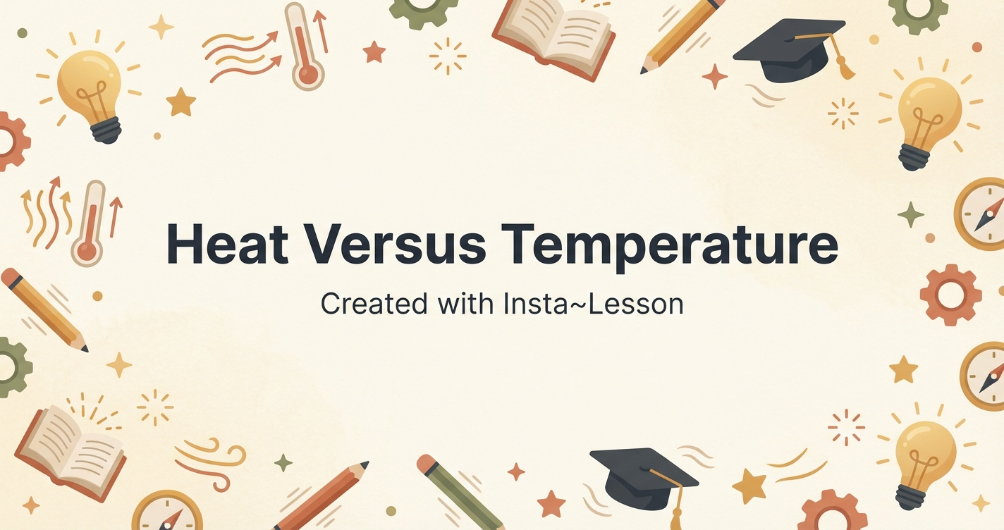 Heat Versus Temperature Lesson Plan for Grade 10th Grade | Free Physics ...