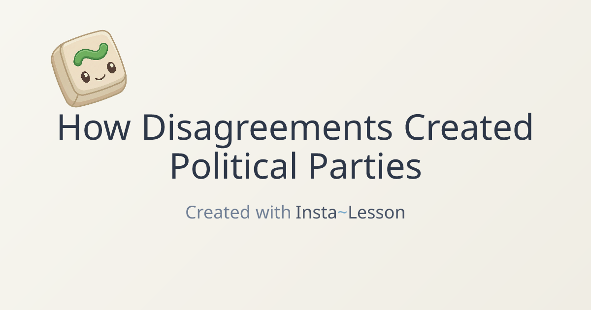 How Disagreements Created Political Parties Lesson Plan for Grade 8th ...