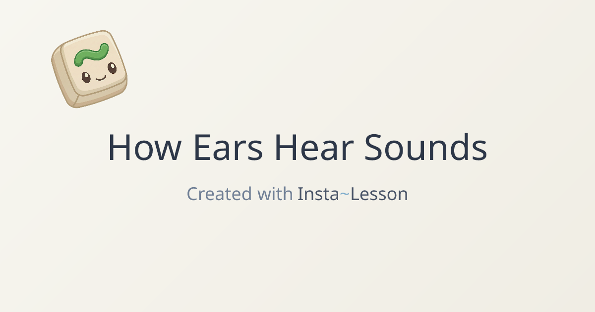 How Ears Hear Sounds Lesson Plan for Grade 5th Grade | Free Science Lesson