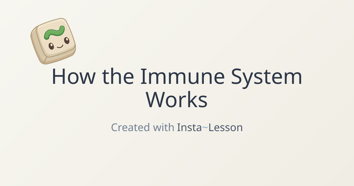 How The Immune System Works Lesson Plan for Grade 12th Grade | Free ...