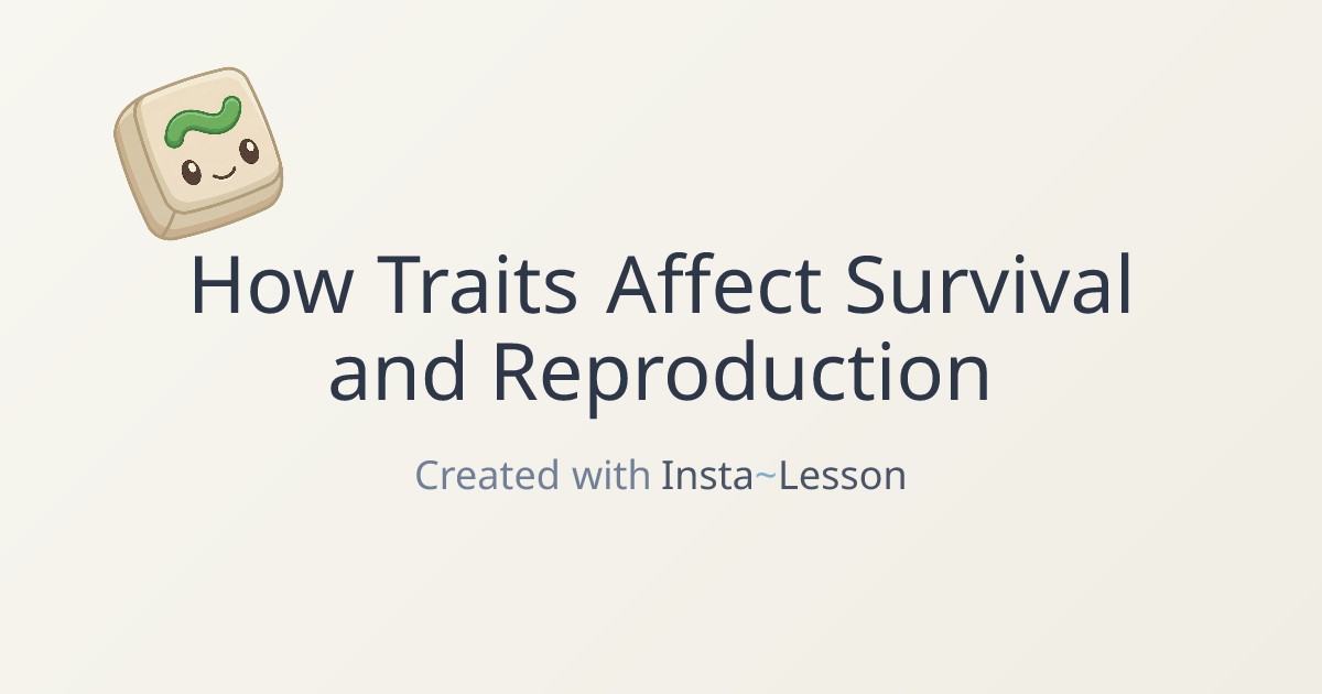 How Traits Affect Survival And Reproduction Lesson Plan for Grade 8 ...