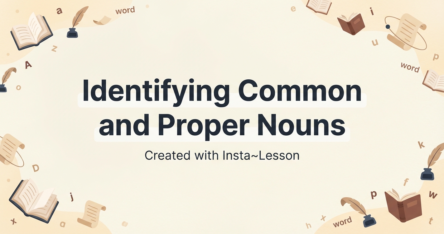Identifying Common And Proper Nouns Lesson Plan for Grade 4th Grade ...