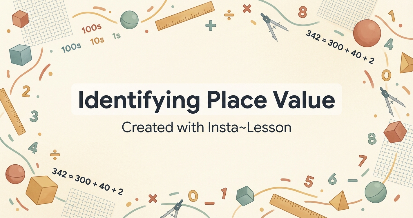 Identifying Place Value Lesson Plan for Grade 3rd Grade | Free Math Lesson