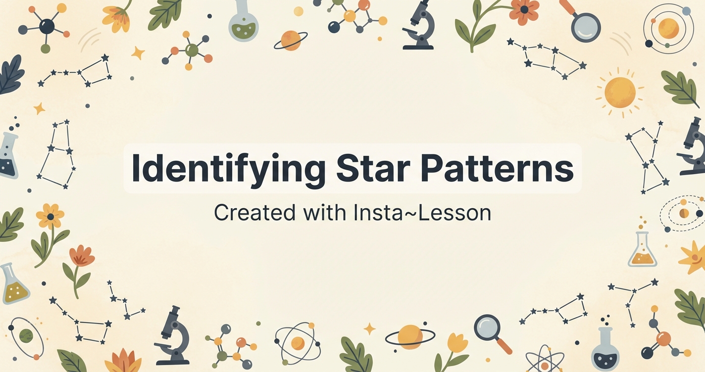 Identifying Star Patterns Lesson Plan for Grade 4th Grade | Free ...