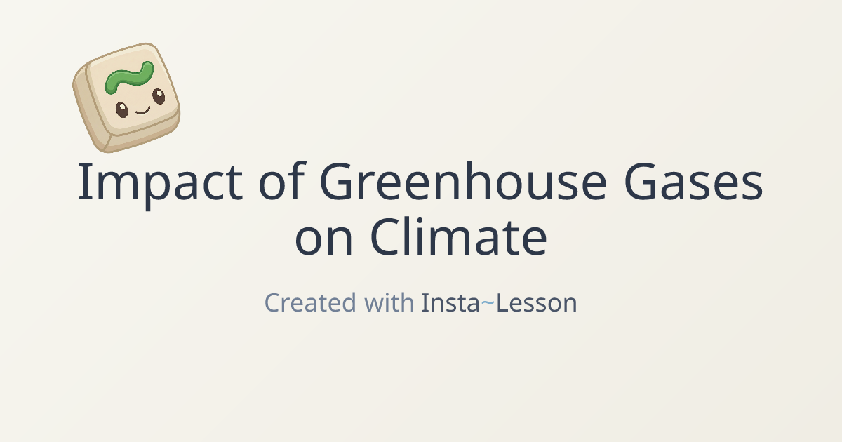 Impact Of Greenhouse Gases On Climate Lesson Plan for Grade Unknown ...