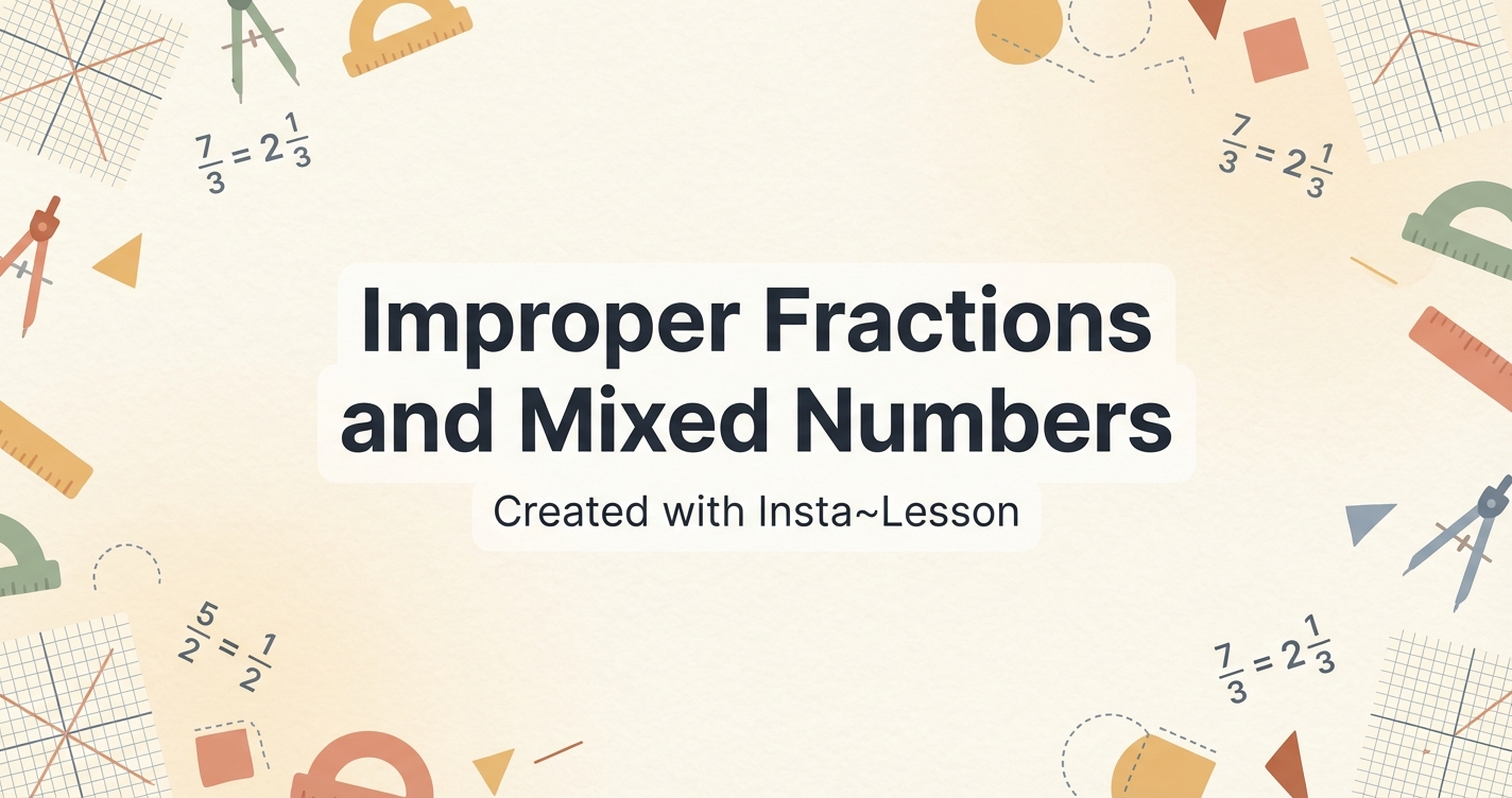 Improper Fractions And Mixed Numbers Lesson Plan for Grade 9th Grade ...