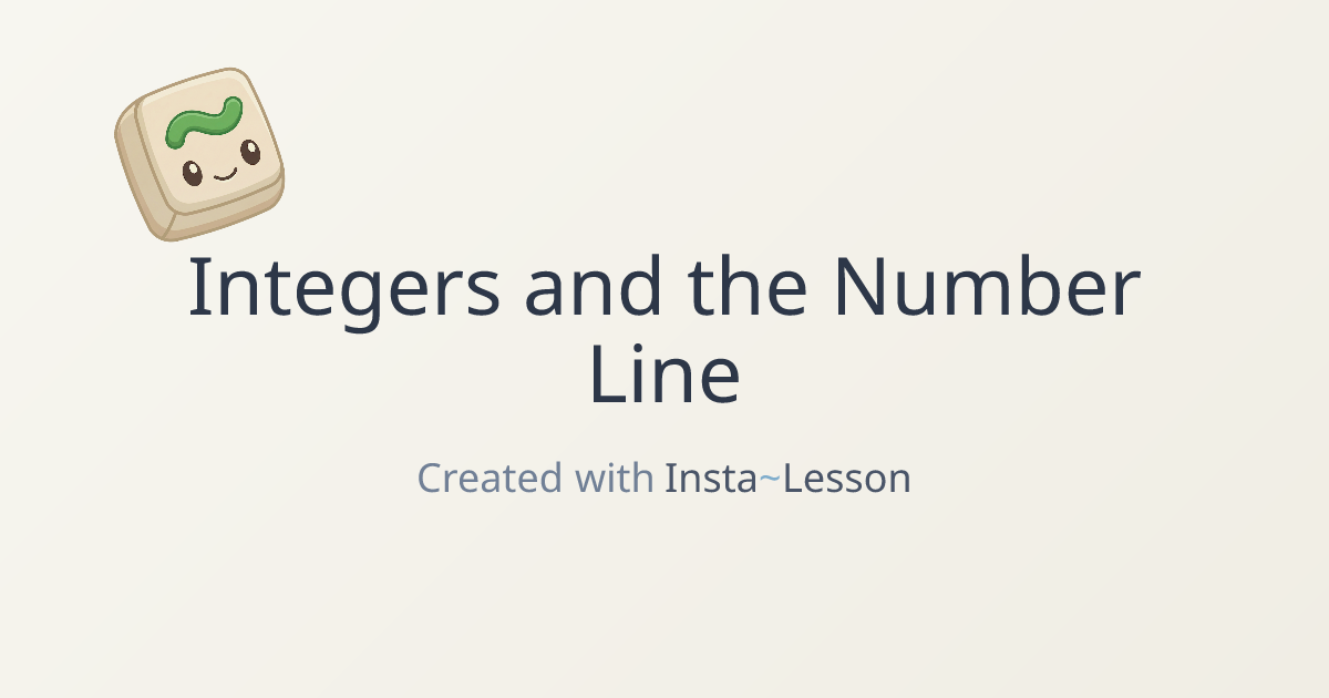 Integers And The Number Line Lesson Plan for Grade 7 | Free Math Lesson