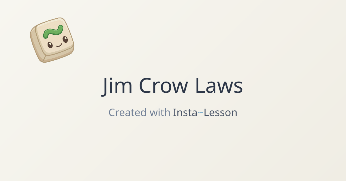 Jim Crow Lesson Plan for Grade 5 | Free Educational Lesson