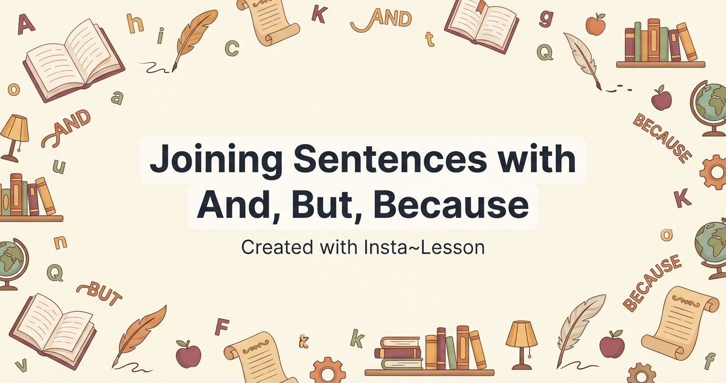 Joining Sentences With And, But, Because Lesson Plan for Grade 2nd ...
