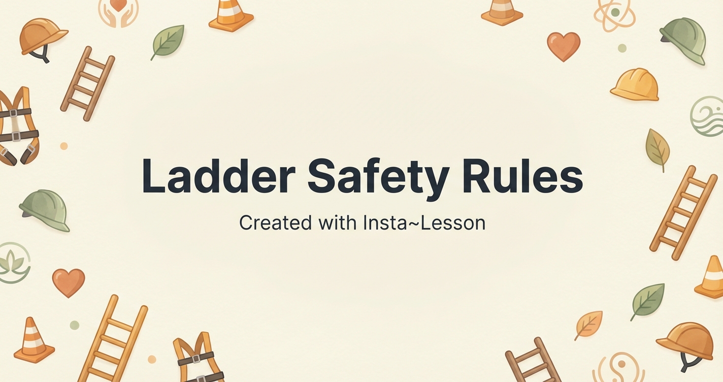 Ladder Safety Rules Lesson Plan for Grade 4th Grade | Free Health Lesson
