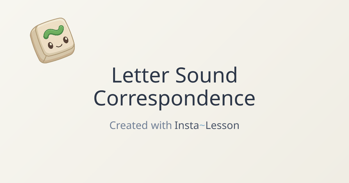 Letter Sound Correspondence Lesson Plan for Pre-K | Free ELA Lesson