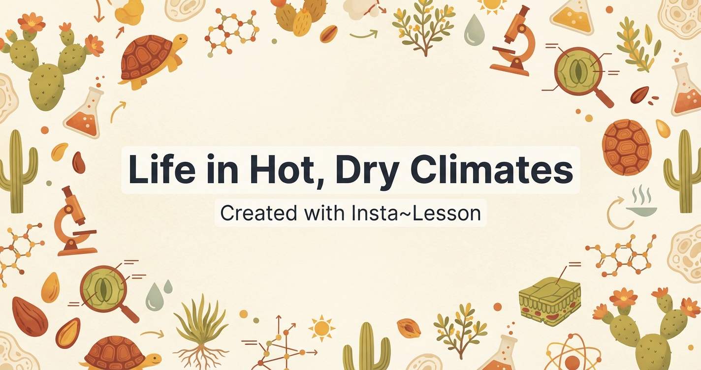Life In Hot, Dry Climates Lesson Plan for Grade 10th Grade | Free ...