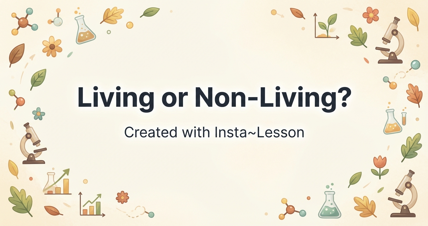 Living Or Non-living? Lesson Plan for Kindergarten | Free Science Lesson