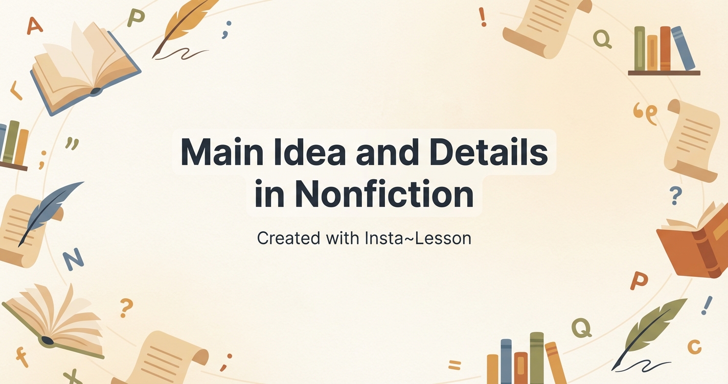 non fiction main idea and supporting details Lesson Plan for 4th Grade ...