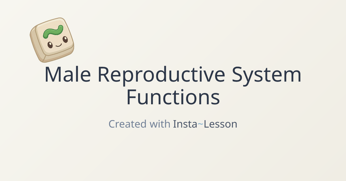 Male Reproductive System Functions Lesson Plan for Grade 9th Grade ...