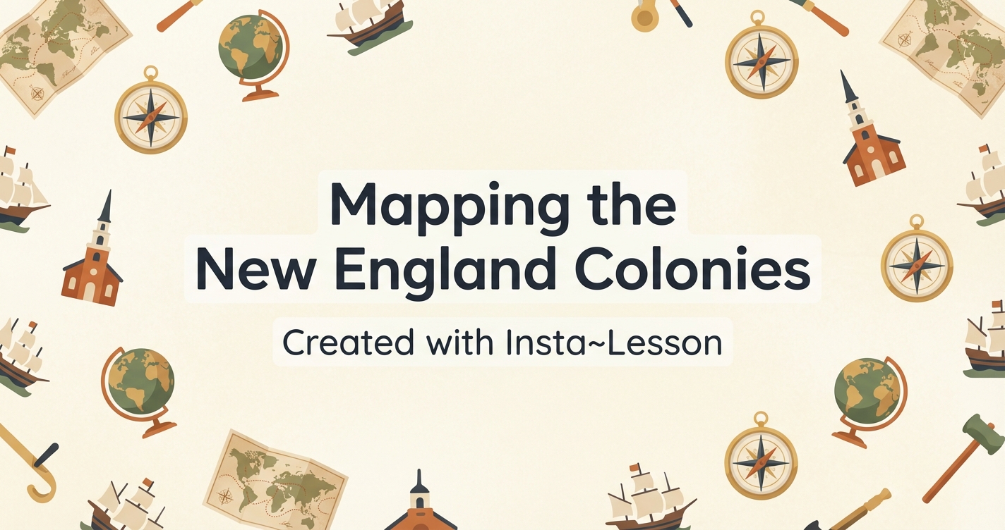 Mapping The New England Colonies Lesson Plan for Grade 5th Grade | Free ...