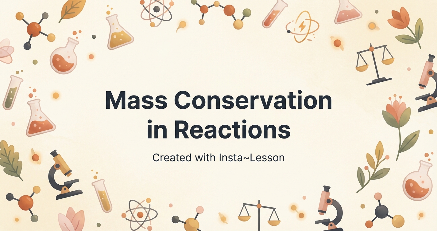 Mass Conservation In Reactions Lesson Plan for Grade 10th Grade | Free ...