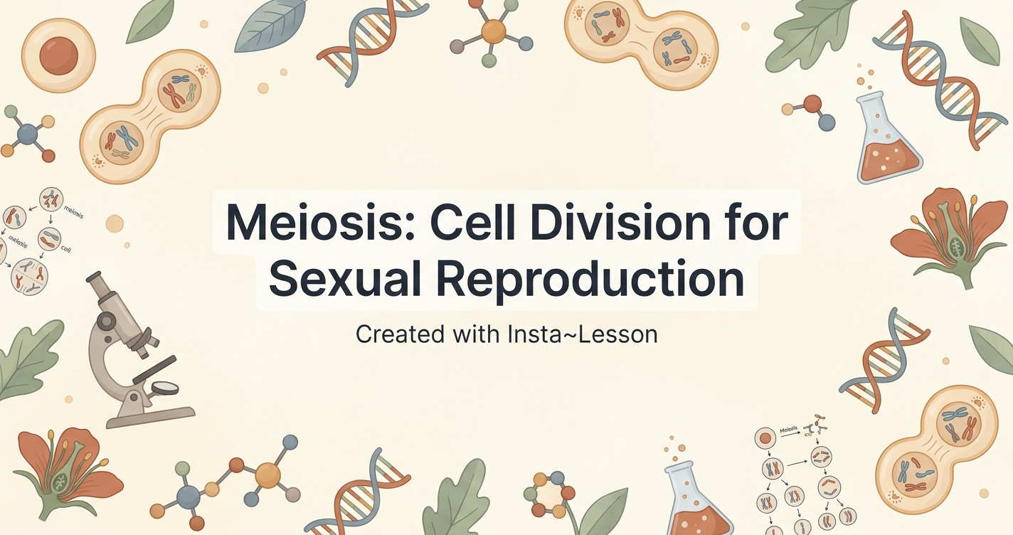 Meiosis: Cell Division For Sexual Reproduction Lesson Plan for Grade 9 ...