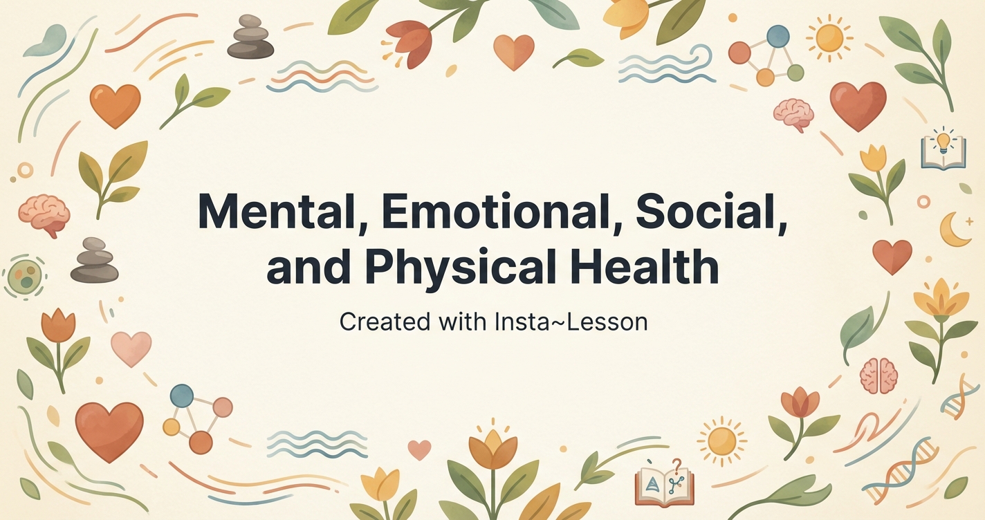 Mental, Emotional, Social, And Physical Health Lesson Plan for Grade ...