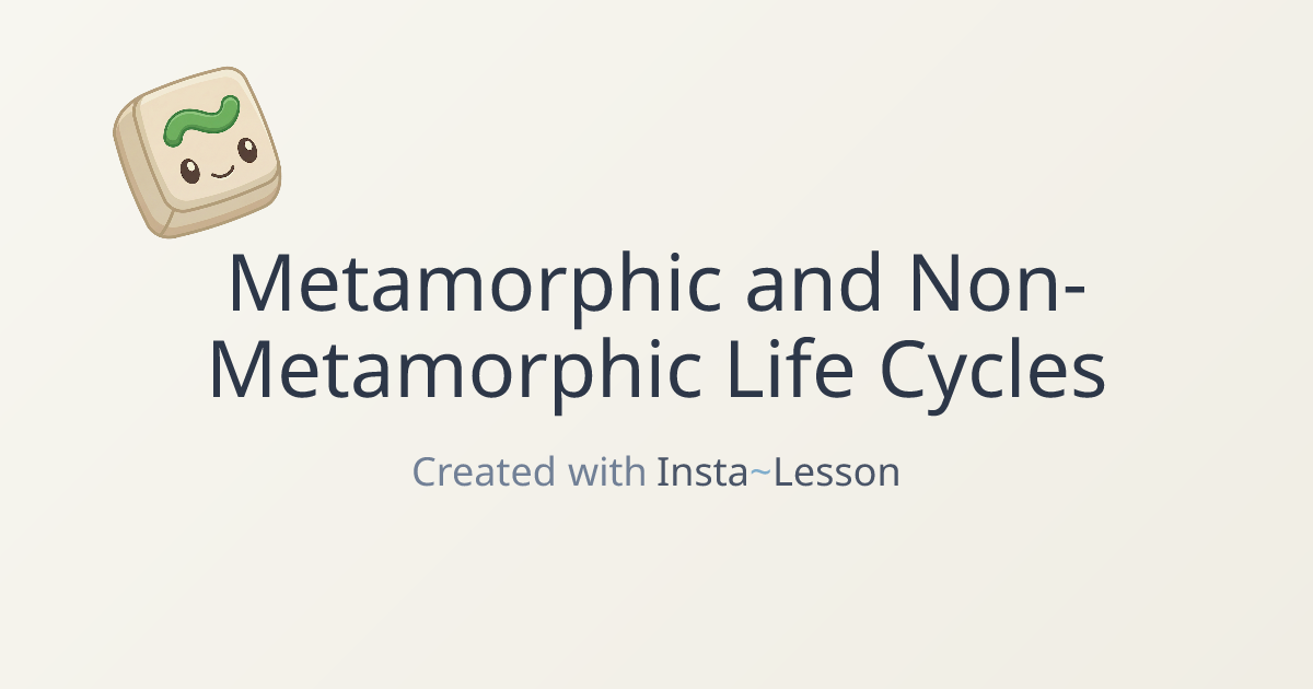 Metamorphic And Non-metamorphic Life Cycles Lesson Plan for Grade 7th ...