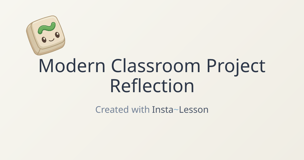 Modern Classroom Project Reflection Lesson Plan for Grade 8 | Free ...