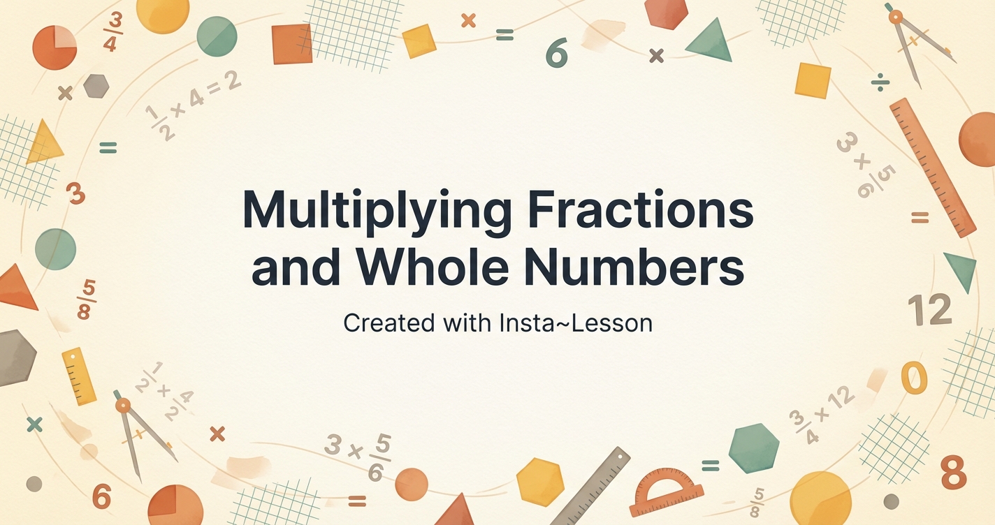 Multiplying Fractions And Whole Numbers Lesson Plan for Grade 6th Grade ...