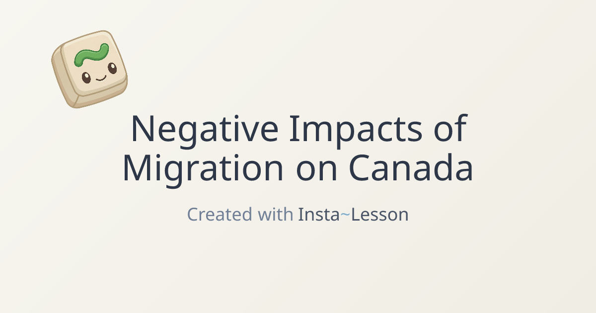 Negative Impacts Of Migration On Canada Lesson Plan for Grade 9 | Free ...