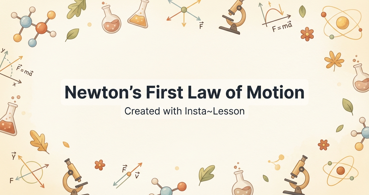 Newton's First Law Of Motion Lesson Plan for Grade 7th Grade | Free ...