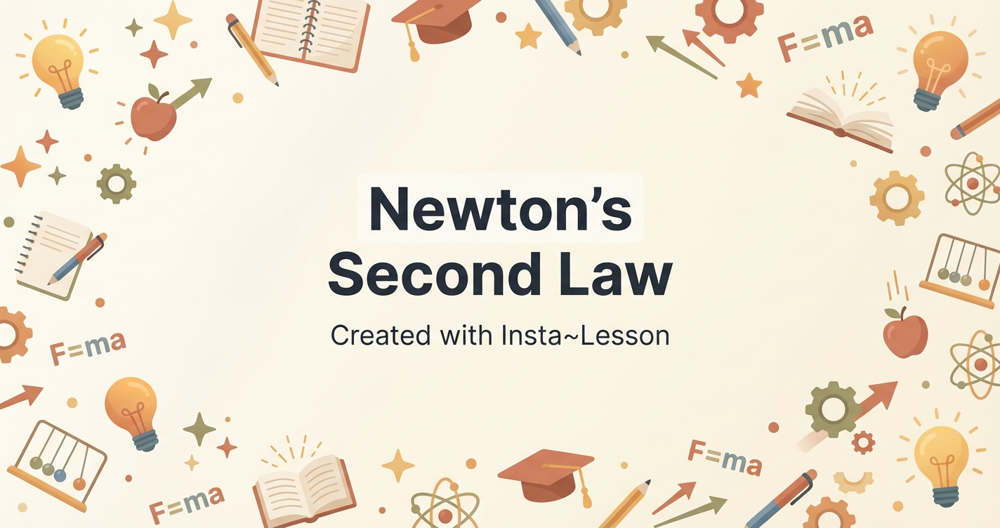 Newton's Second Law Lesson Plan for Grade 9th Grade | Free Physics Lesson