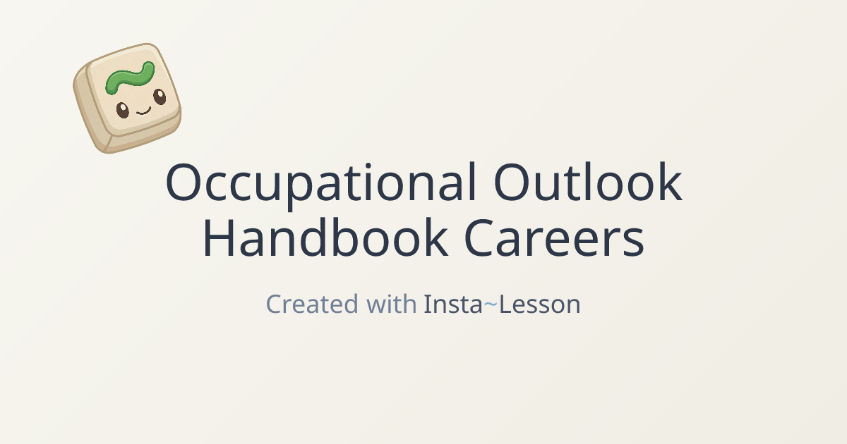 Occupational Outlook Handbook Careers Lesson Plan for Grade 6 | Free ...