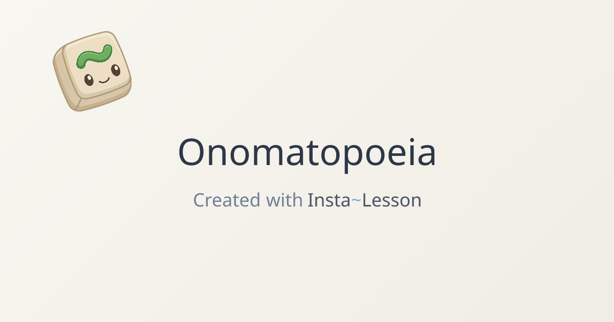 Onomatopoeia Lesson Plan for Grade 4 | Free ELA Lesson